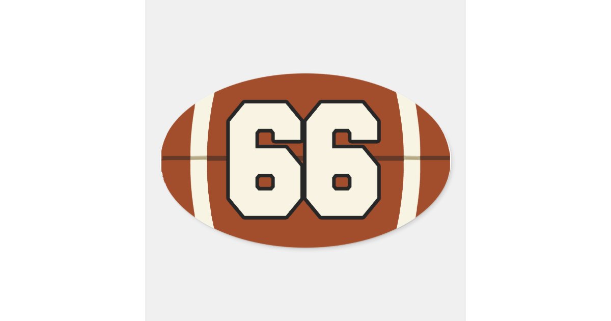 Number 66 Football Sticker | Zazzle