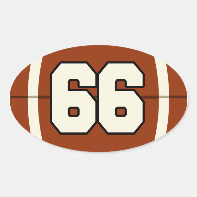 Number 66 Football Sticker | Zazzle