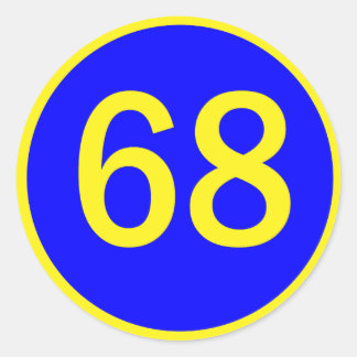 Number 68 Stickers | Zazzle