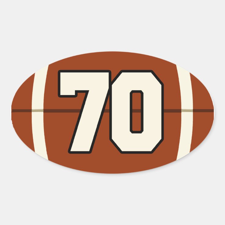 Number 70 Football Sticker | Zazzle