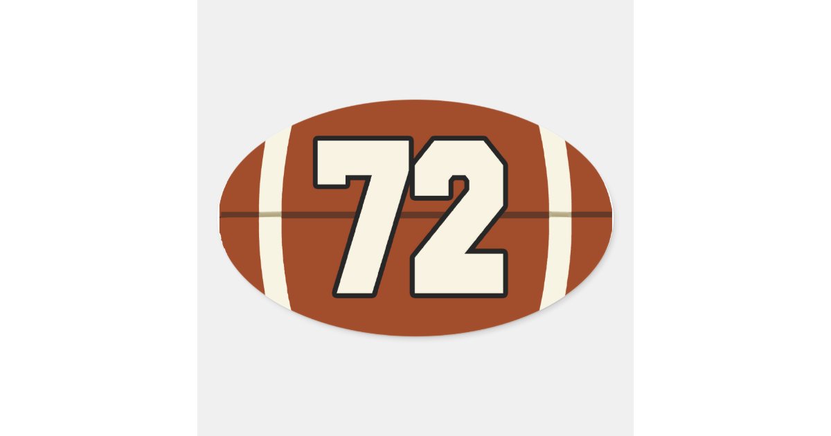 Number 72 Football Sticker | Zazzle.com