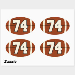 Number 74 Football Sticker | Zazzle