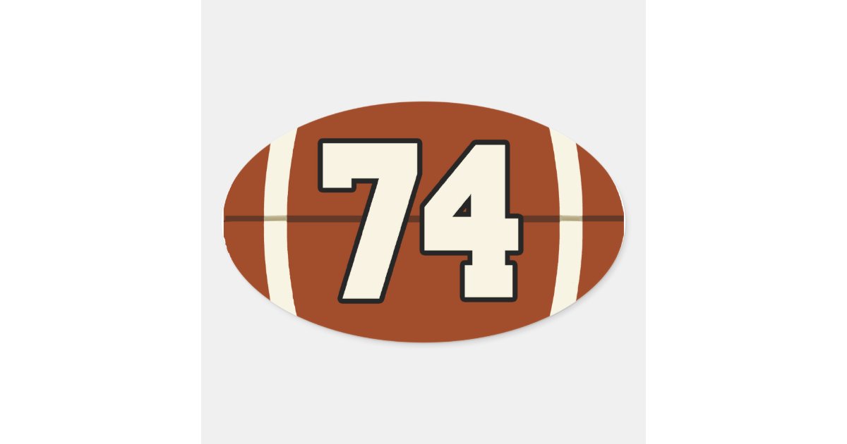 Number 74 Football Sticker | Zazzle.com