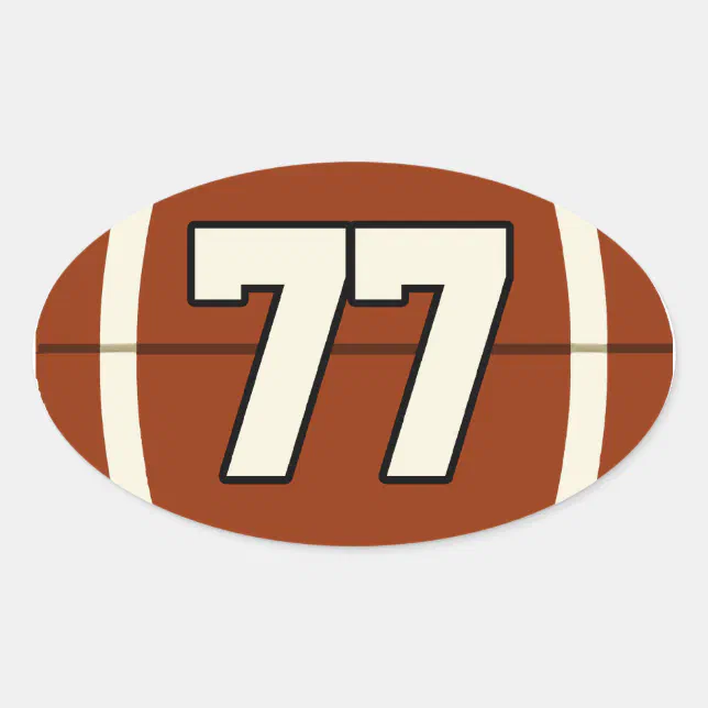 Number 77 Football Sticker | Zazzle