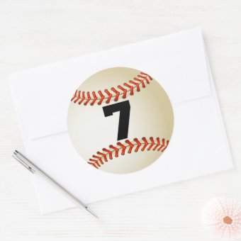 Number 7 Baseball Classic Round Sticker | Zazzle