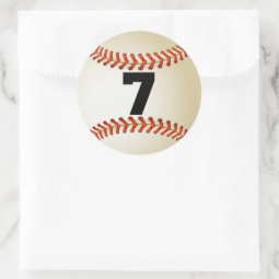 Number 7 Baseball Classic Round Sticker | Zazzle