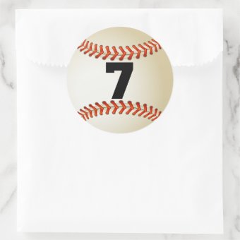 Number 7 Baseball Classic Round Sticker | Zazzle