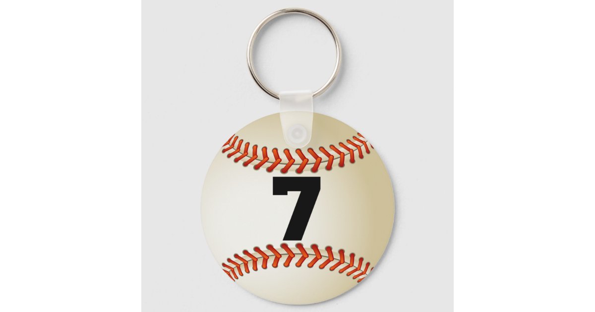 Number 7 Baseball Keychain | Zazzle