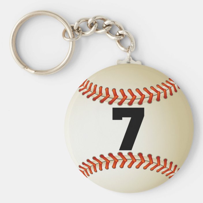 Number 7 Baseball Keychain | Zazzle.com