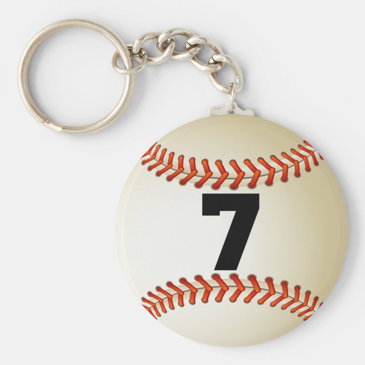 Number 7 Baseball Keychain | Zazzle