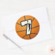 Number 7 Basketball and Player Classic Round Sticker | Zazzle