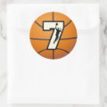 Number 7 Basketball and Player Classic Round Sticker | Zazzle
