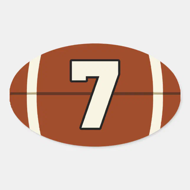 Number 7 Football Sticker | Zazzle