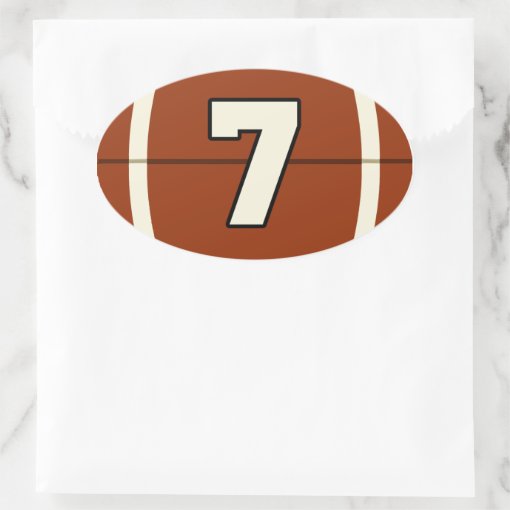 Number 7 Football Sticker | Zazzle