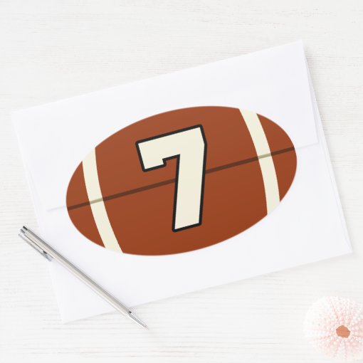Number 7 Football Sticker | Zazzle