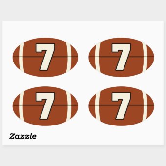 Number 7 Football Sticker | Zazzle