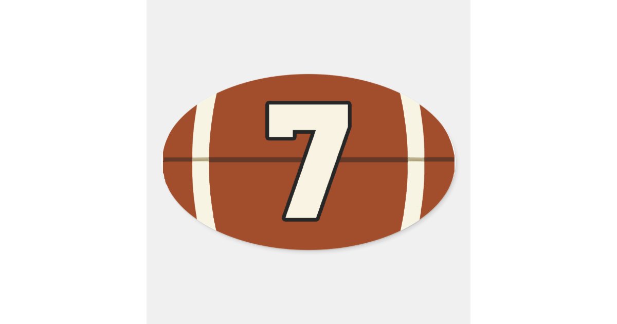 Number 7 Football Sticker | Zazzle