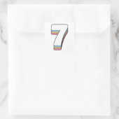 Number 7 Seven Cute Rainbow Birthday Numbers Square Sticker | Zazzle