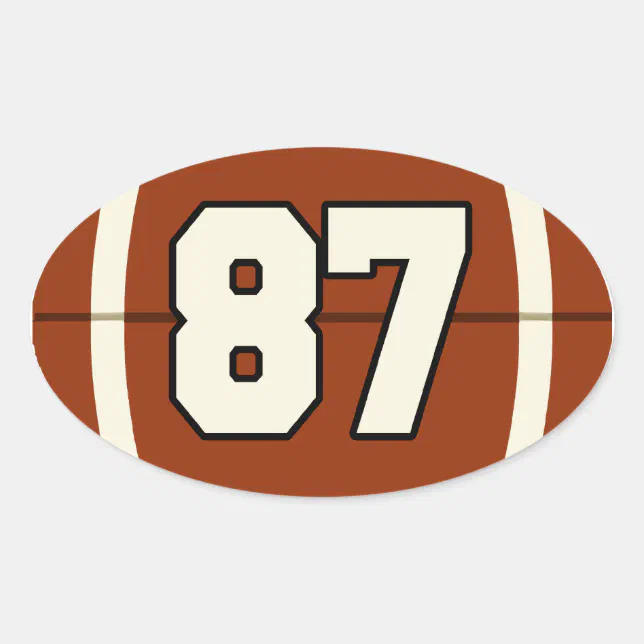 Number 87 Football Sticker | Zazzle