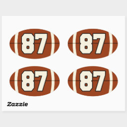 Number 87 Football Sticker | Zazzle