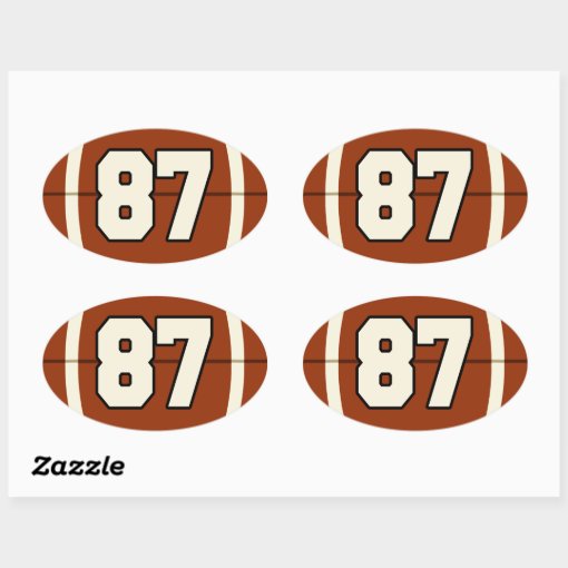 Number 87 Football Sticker | Zazzle