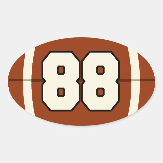 Number 88 Football Sticker | Zazzle