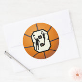 Number 8 Basketball and Players Classic Round Sticker | Zazzle