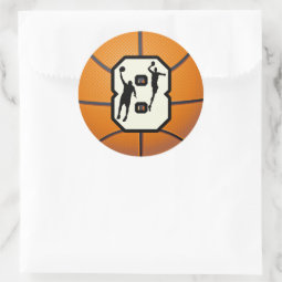 Number 8 Basketball and Players Classic Round Sticker | Zazzle
