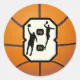 Number 8 Basketball and Players Classic Round Sticker | Zazzle