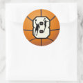 Number 8 Basketball and Players Classic Round Sticker | Zazzle