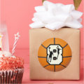 Number 8 Basketball and Players Classic Round Sticker | Zazzle