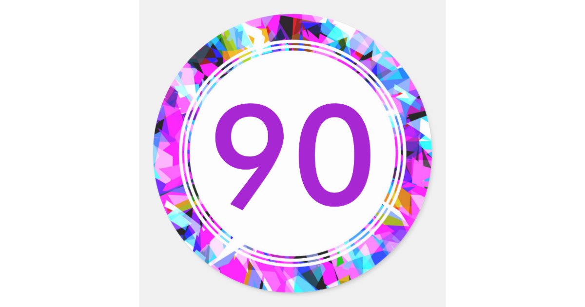 Number 90 - Round Sticker | Zazzle
