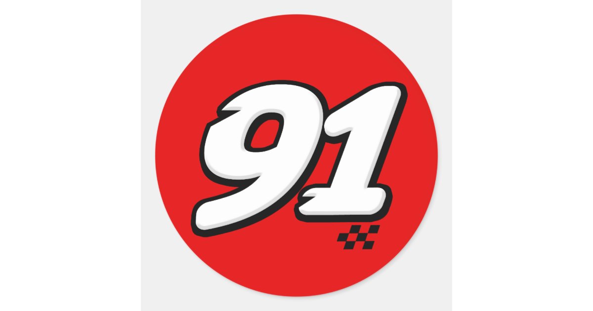 Number 91 - Sticker | Zazzle