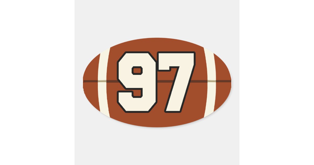 Number 97 Football Sticker | Zazzle