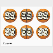 Number 99 Basketball Classic Round Sticker | Zazzle