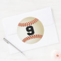 Number 9 Baseball Classic Round Sticker | Zazzle