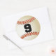 Number 9 Baseball Classic Round Sticker | Zazzle