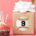 Number 9 Baseball Classic Round Sticker | Zazzle