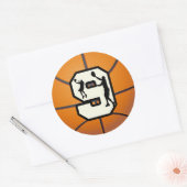 Number 9 Basketball and Player Classic Round Sticker | Zazzle