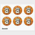 Number 9 Basketball and Player Classic Round Sticker | Zazzle