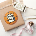 Number 9 Basketball and Player Classic Round Sticker | Zazzle