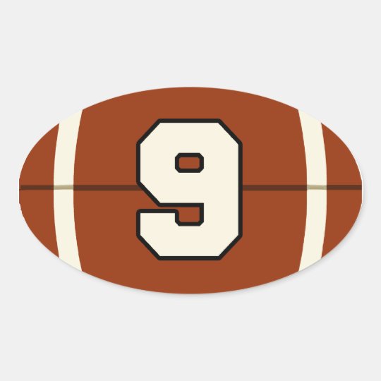 Number 9 Football Sticker | Zazzle.com