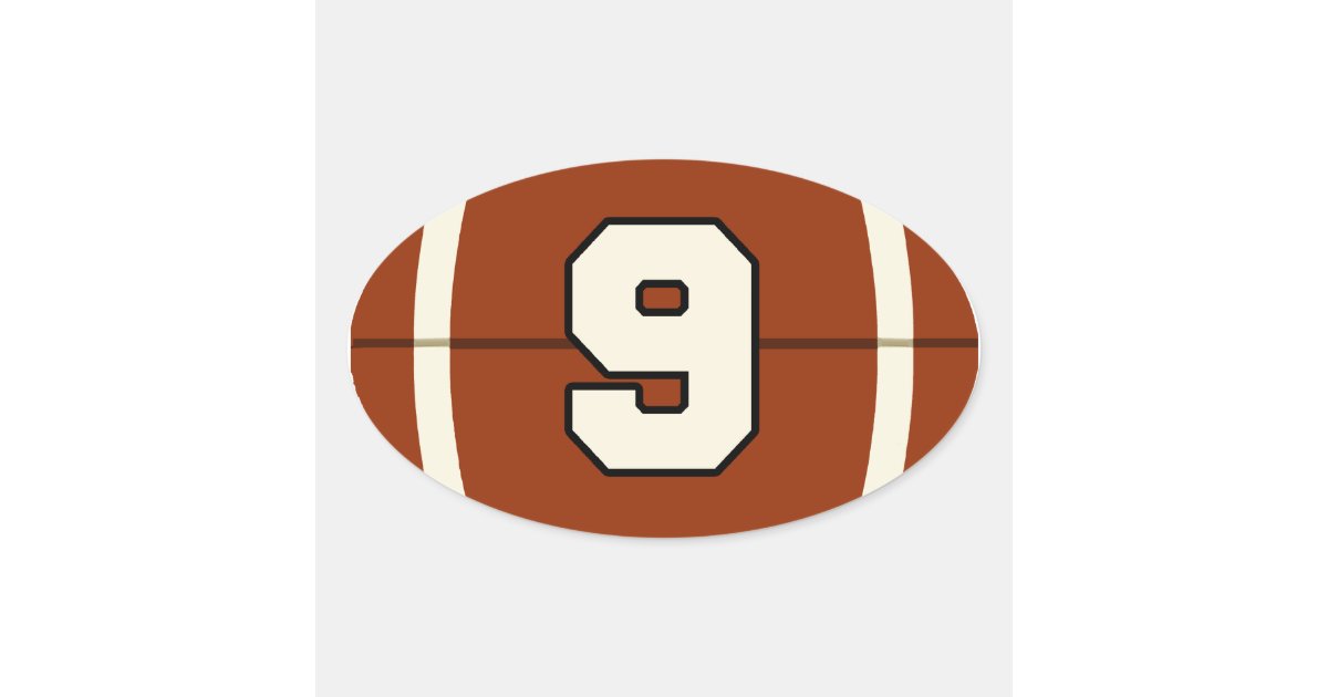 Number 9 Football Sticker | Zazzle.com