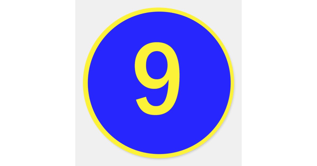 number 9 in a circle classic round sticker | Zazzle