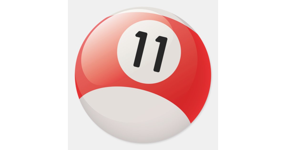NUMBER ELEVEN BILLIARDS BALL CLASSIC ROUND STICKER | Zazzle