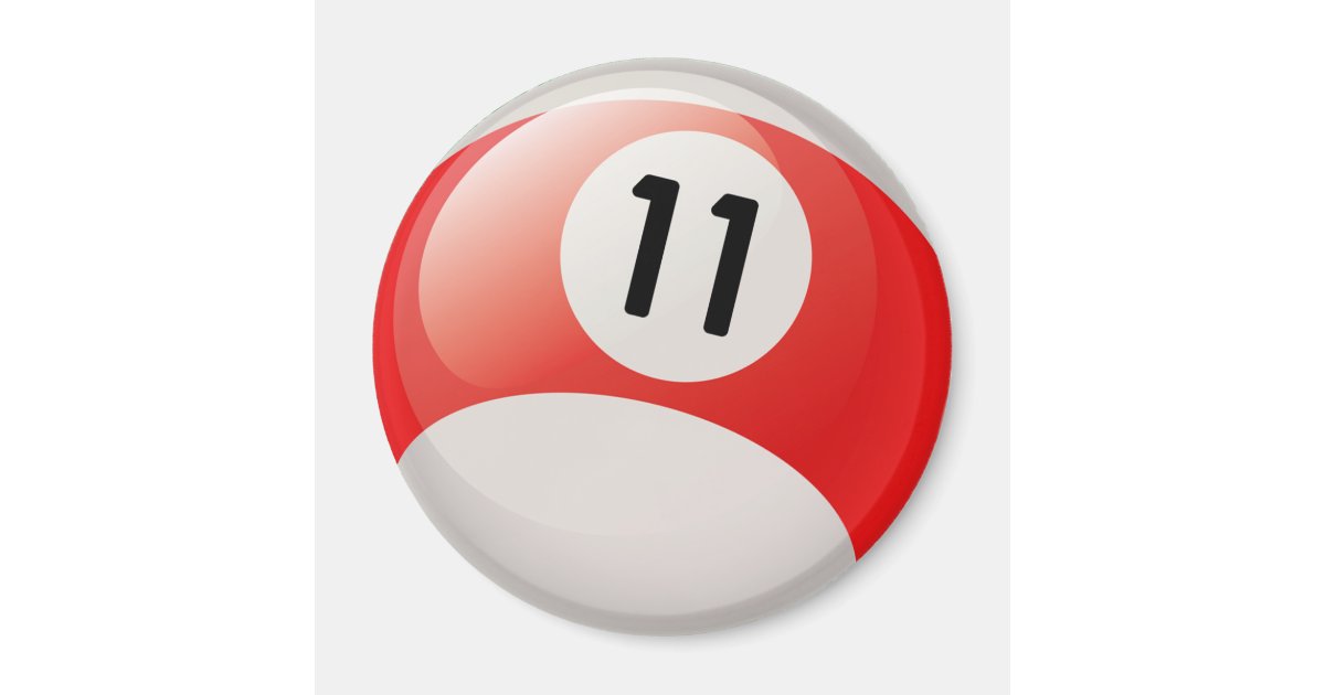 NUMBER ELEVEN BILLIARDS BALL MAGNET | Zazzle