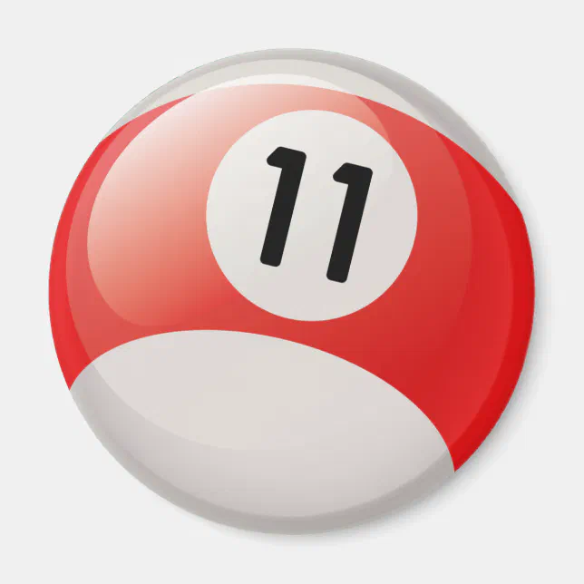 NUMBER ELEVEN BILLIARDS BALL MAGNET | Zazzle