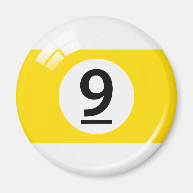 Number nine billiard ball fridge magnet | Zazzle