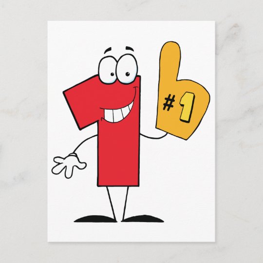 Number One Cartoon Character Postcard | Zazzle.com