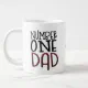 Number One Dad Black Tartan Typography Gift Giant Coffee Mug | Zazzle